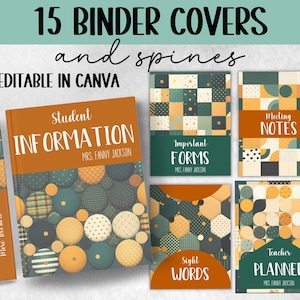 Retro Printable Binder Covers | Teacher Binder | Binder Insert I Binder ...