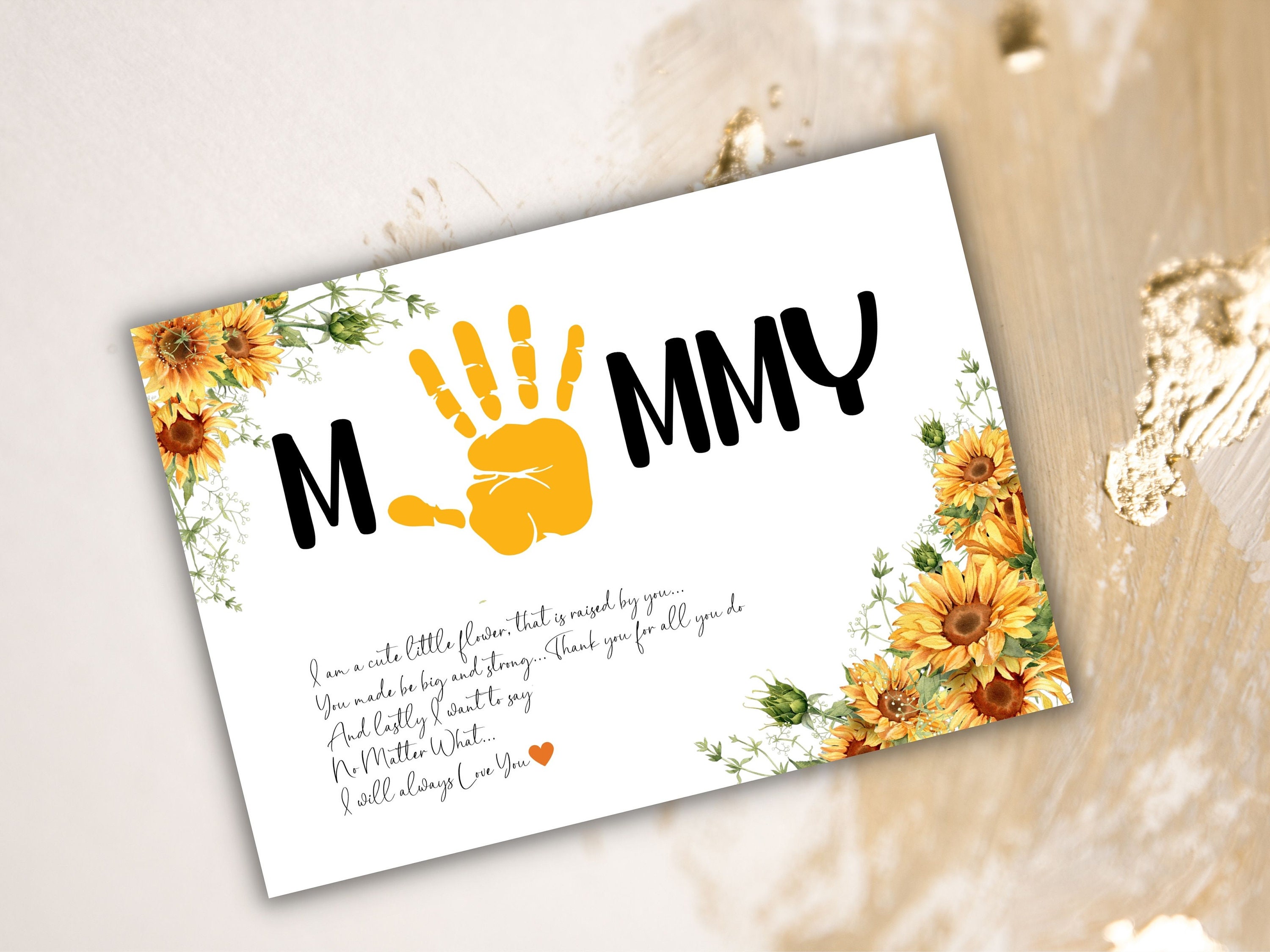 Sunflower Mother's Day Handprint I Mother's Day Keepsake I Mother's Day ...