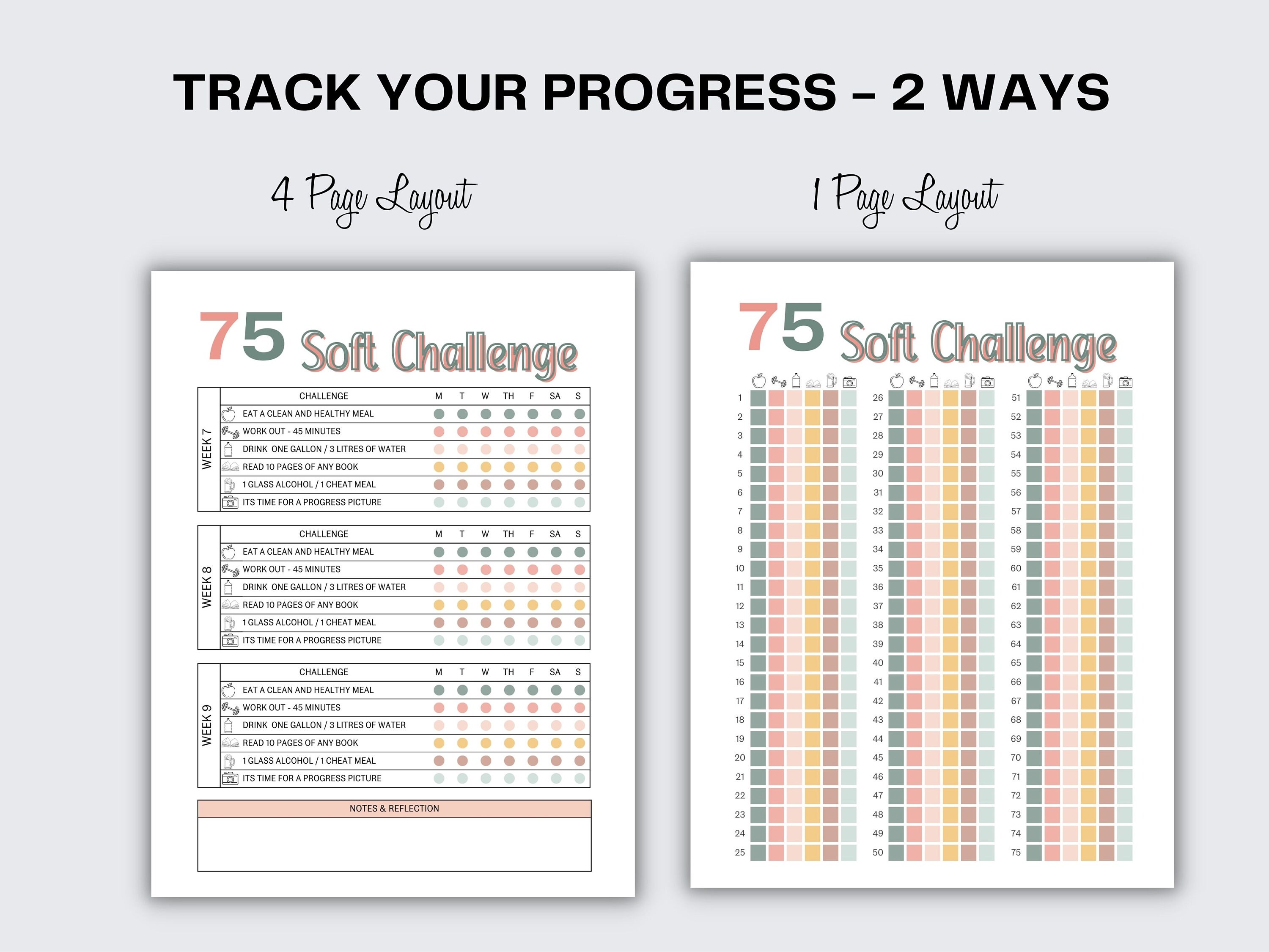75 Soft Challenge I Printable Challenge I Healthy Habits - Etsy