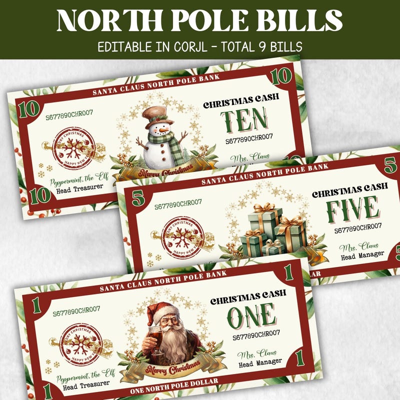 Printable Santa Money - Etsy