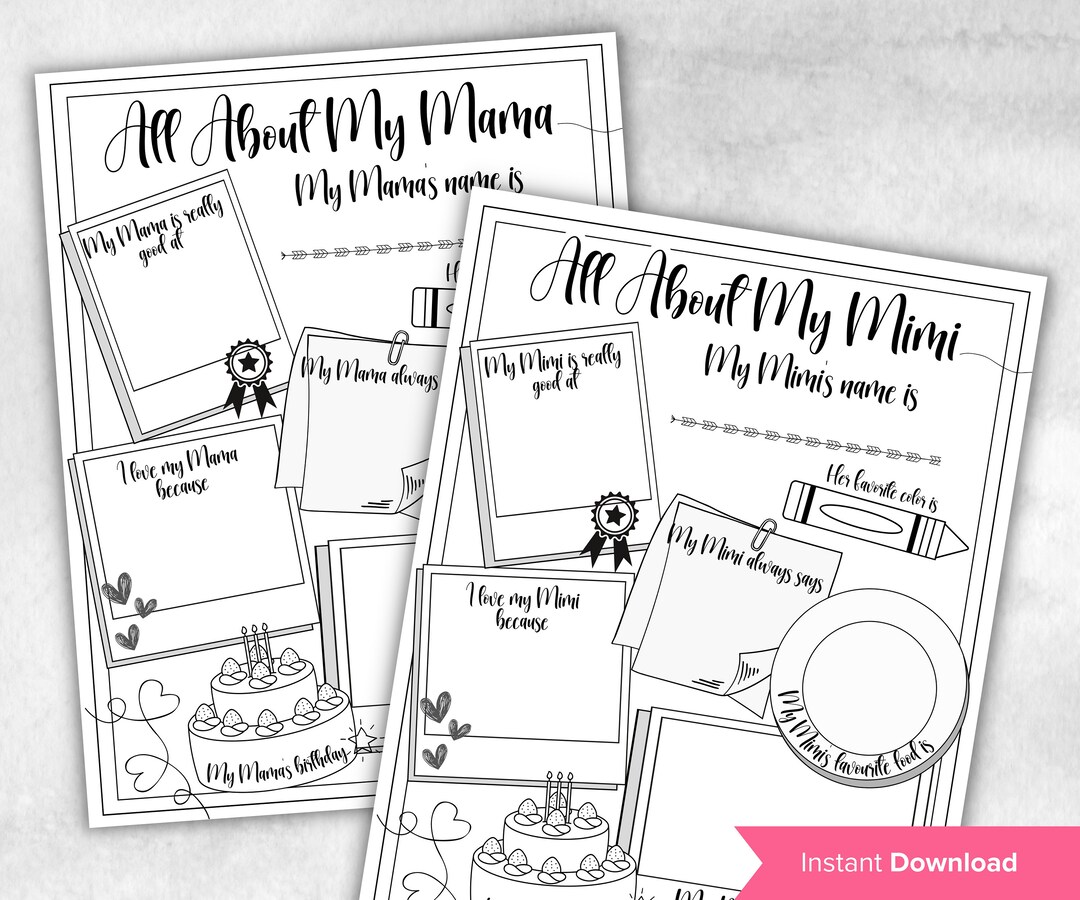 Gift From Kids for Mama I Mother Day Printable | All About My Mama I ...