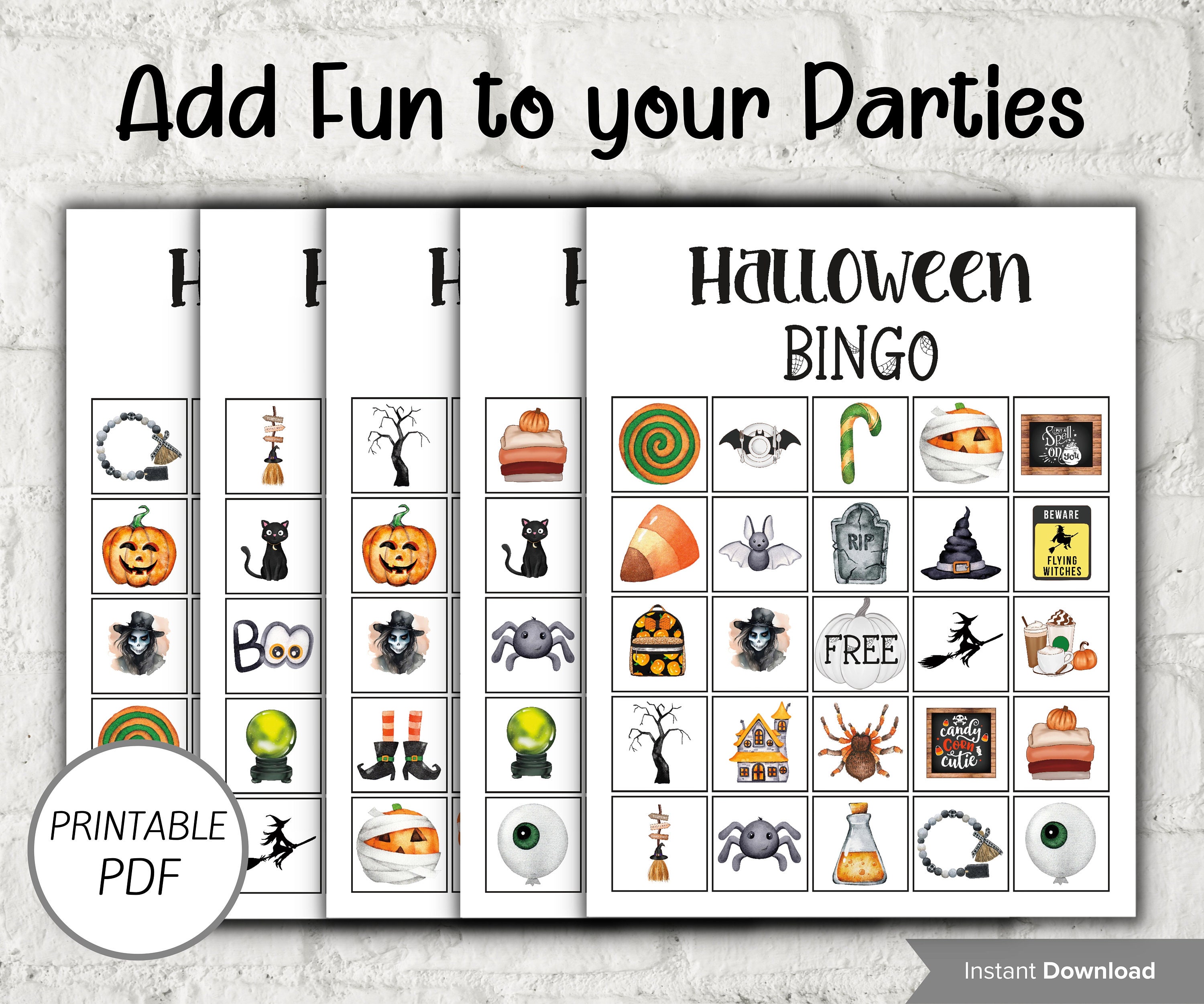Halloween Candy Bingo Mix and Mingle Bingo Cards Halloween - Etsy