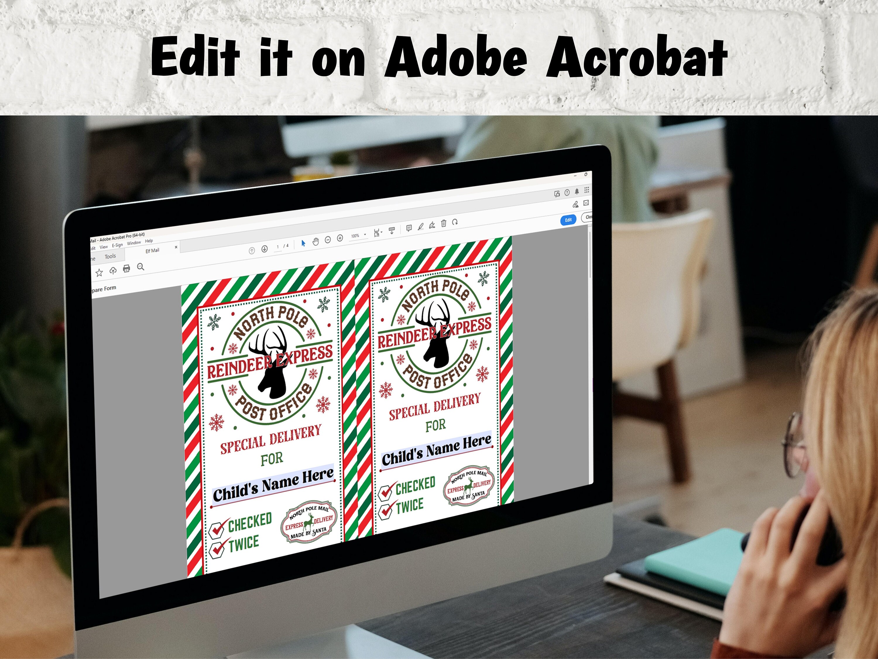 Editable Elf Shipping Label Template 5.5X8.5 Elf Mail Elf Mischief ...