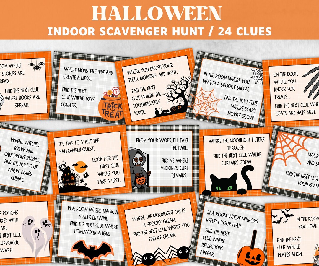 Halloween Scavenger Hunt for Kids, Scavenger Hunt for Teens, Halloween ...
