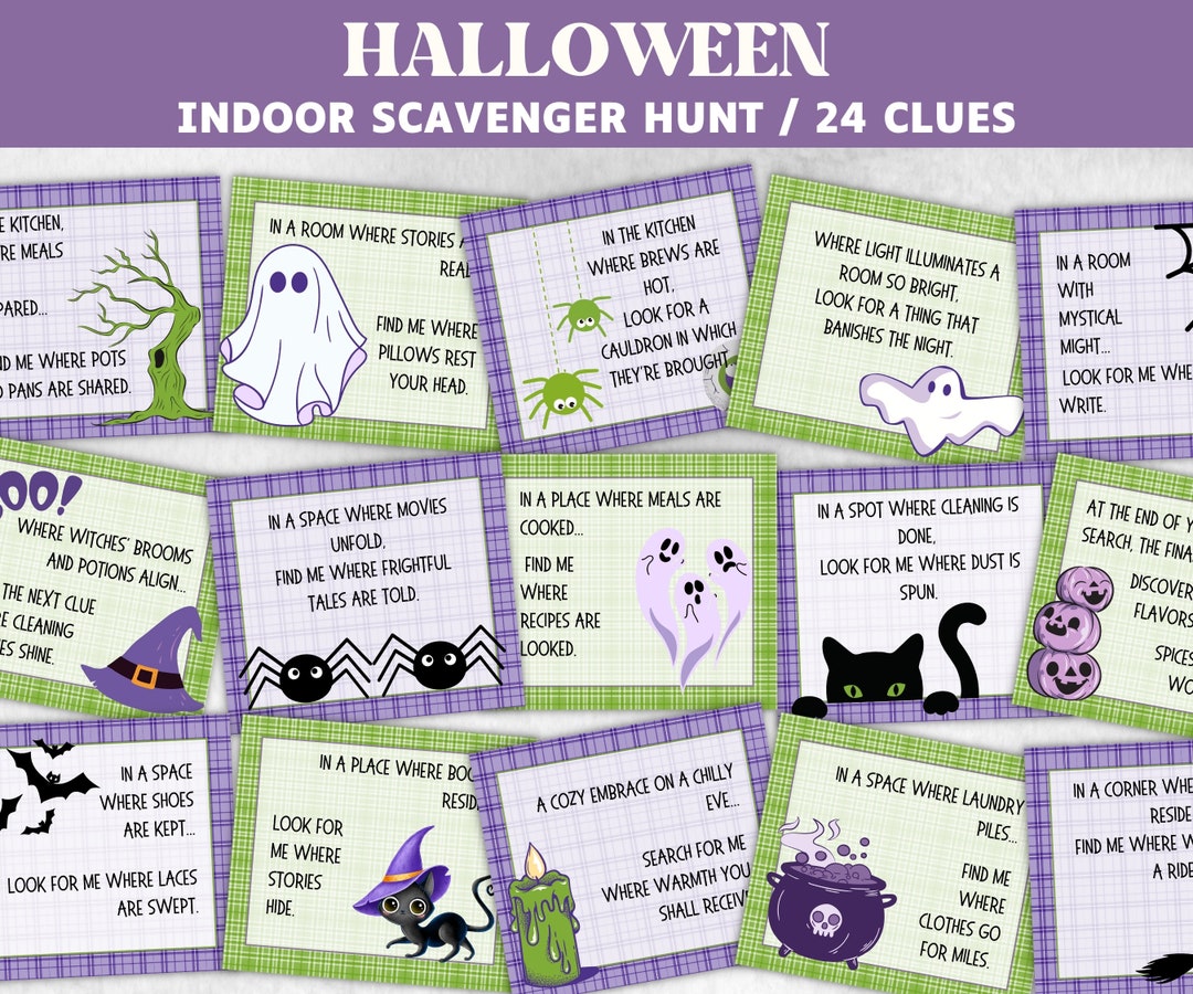 Halloween Scavenger Hunt for Kids, Scavenger Hunt for Teens, Halloween ...