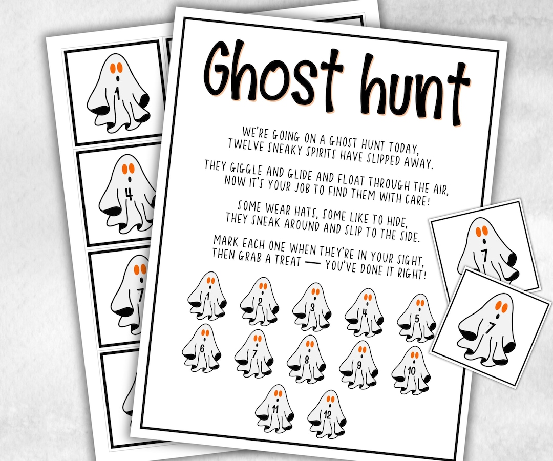 Halloween Ghost Scavenger Hunt, Kids Halloween Ghost Theme Party, Ghost ...