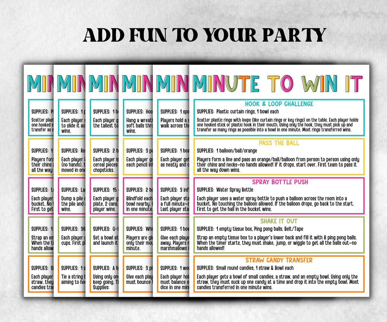 Birthday Minute to Win It, Family Game Night, One Minute Game, 60 ...