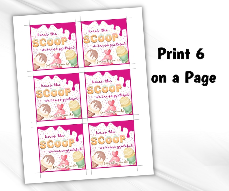 Ice Cream Scoop Teacher Appreciation Treat Tag, End of Year Snack Tag ...