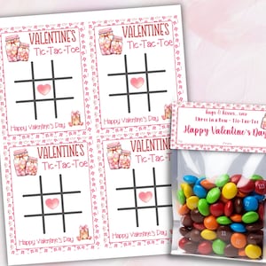 Printable Valentine's Day Tic Tac Toe Cards Tic Tac Toe Valentine Kids ...