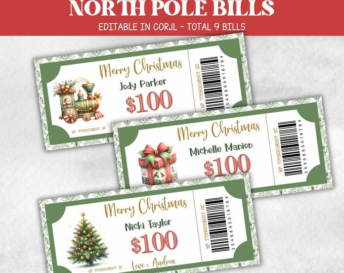 Printable Christmas Money, North Pole Dollar Bill Kid's Activity ...