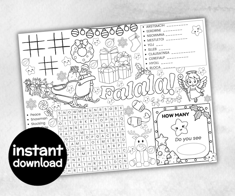 Christmas Placemats Bundle, Dinner Table, Table Decor, Christmas Family ...