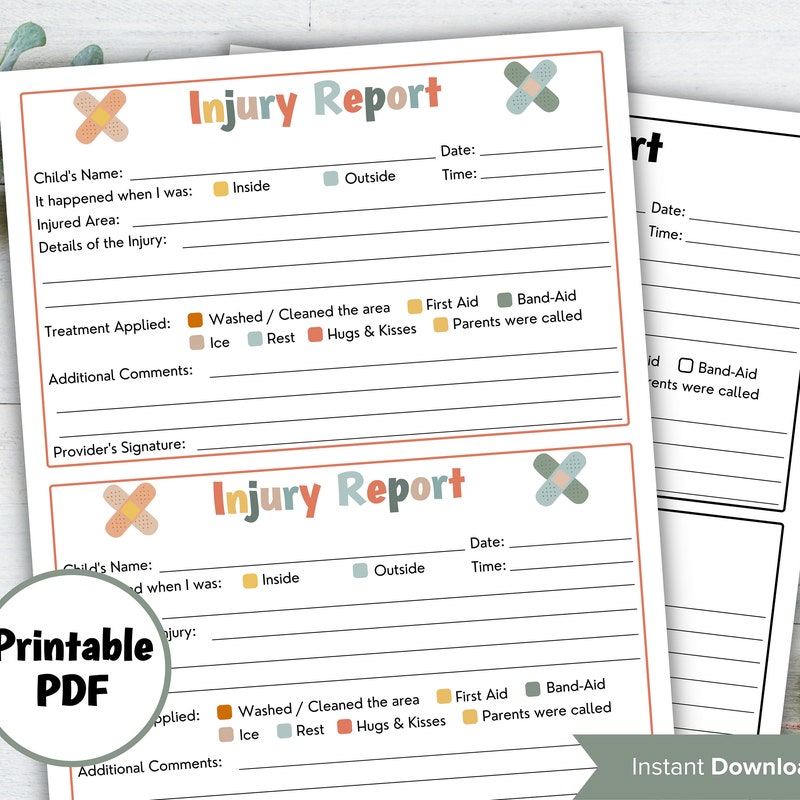 Accident Report Printable - Etsy