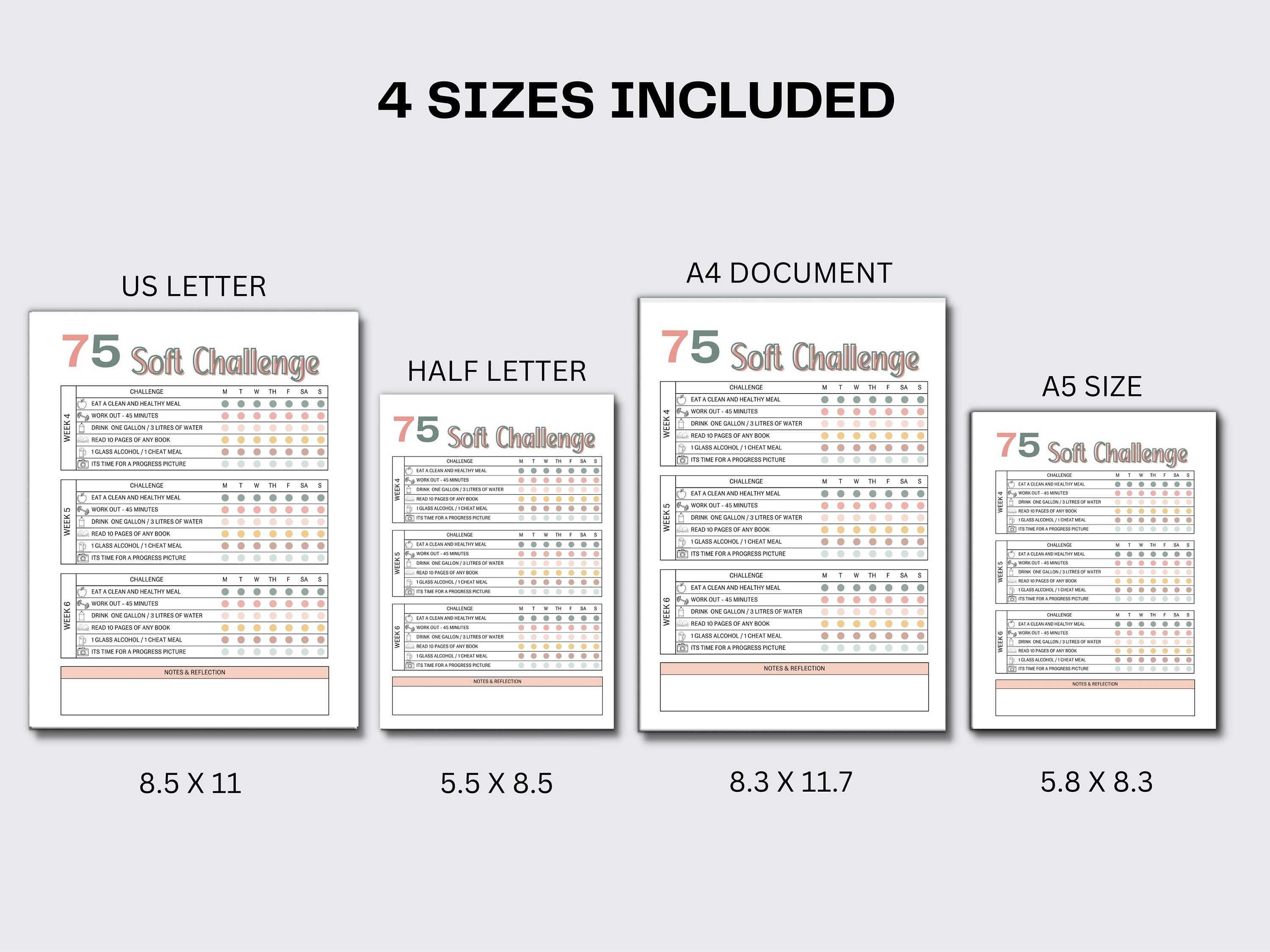 75 Soft Challenge I Printable Challenge I Healthy Habits - Etsy