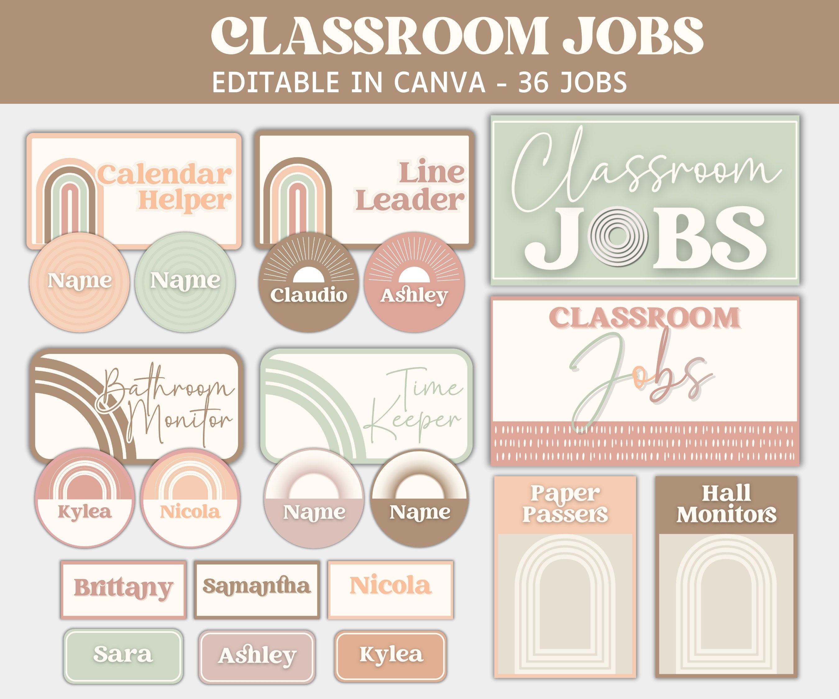 Editable Jobs Chart, Classroom Teacher Resources, Kindergarten ...