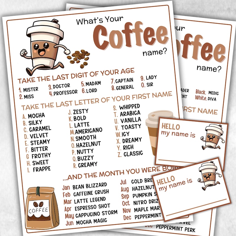 Coffee Favor Tags - Etsy
