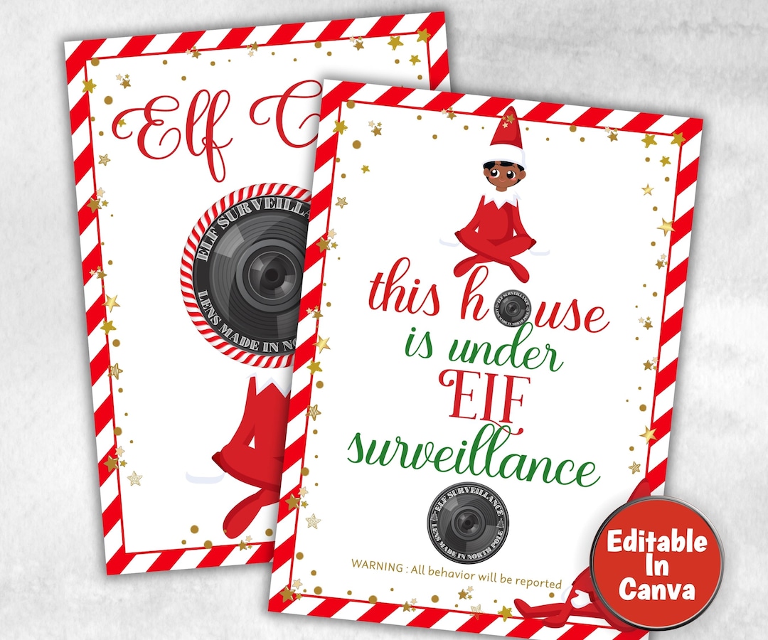 Elf Camera, Printable Elf Cam, Elf Cam Sign, Santa Cam Letter, Editable ...