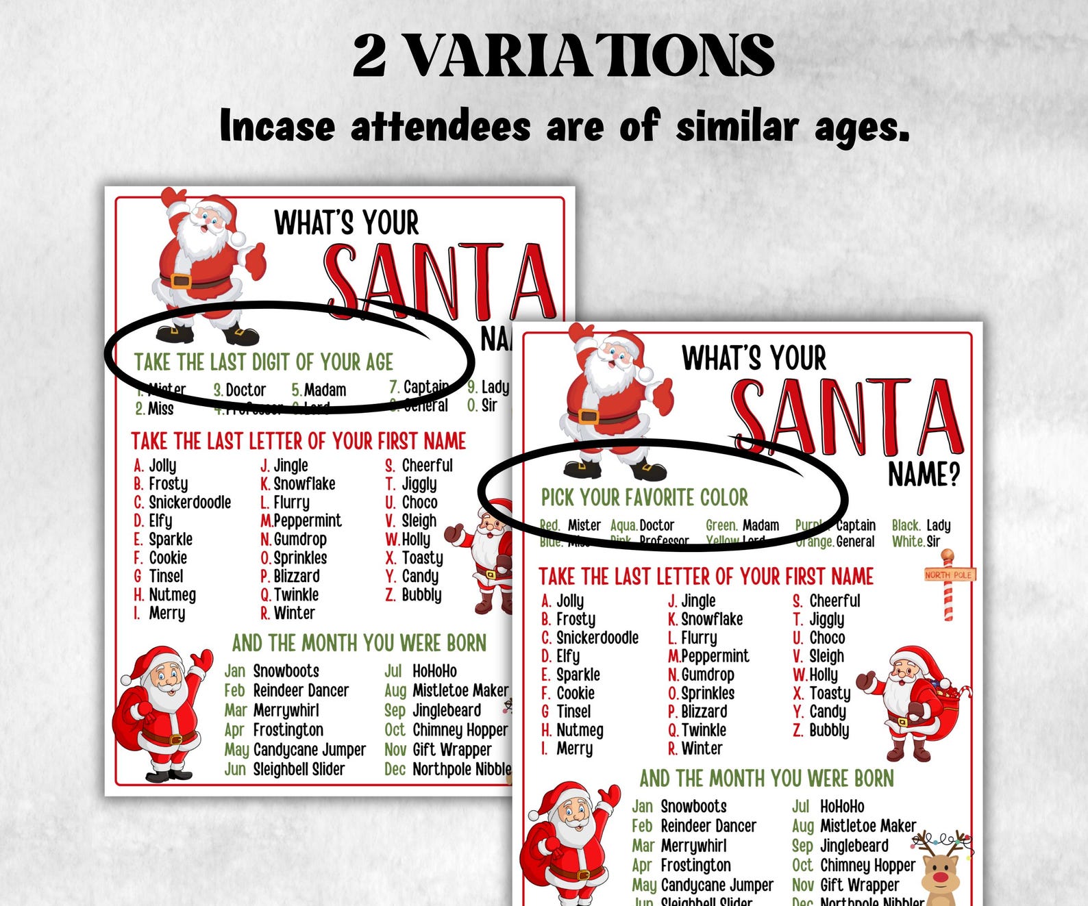 Santa Name Tag Game, Santa Name Board Sign, Santa Name Generator ...