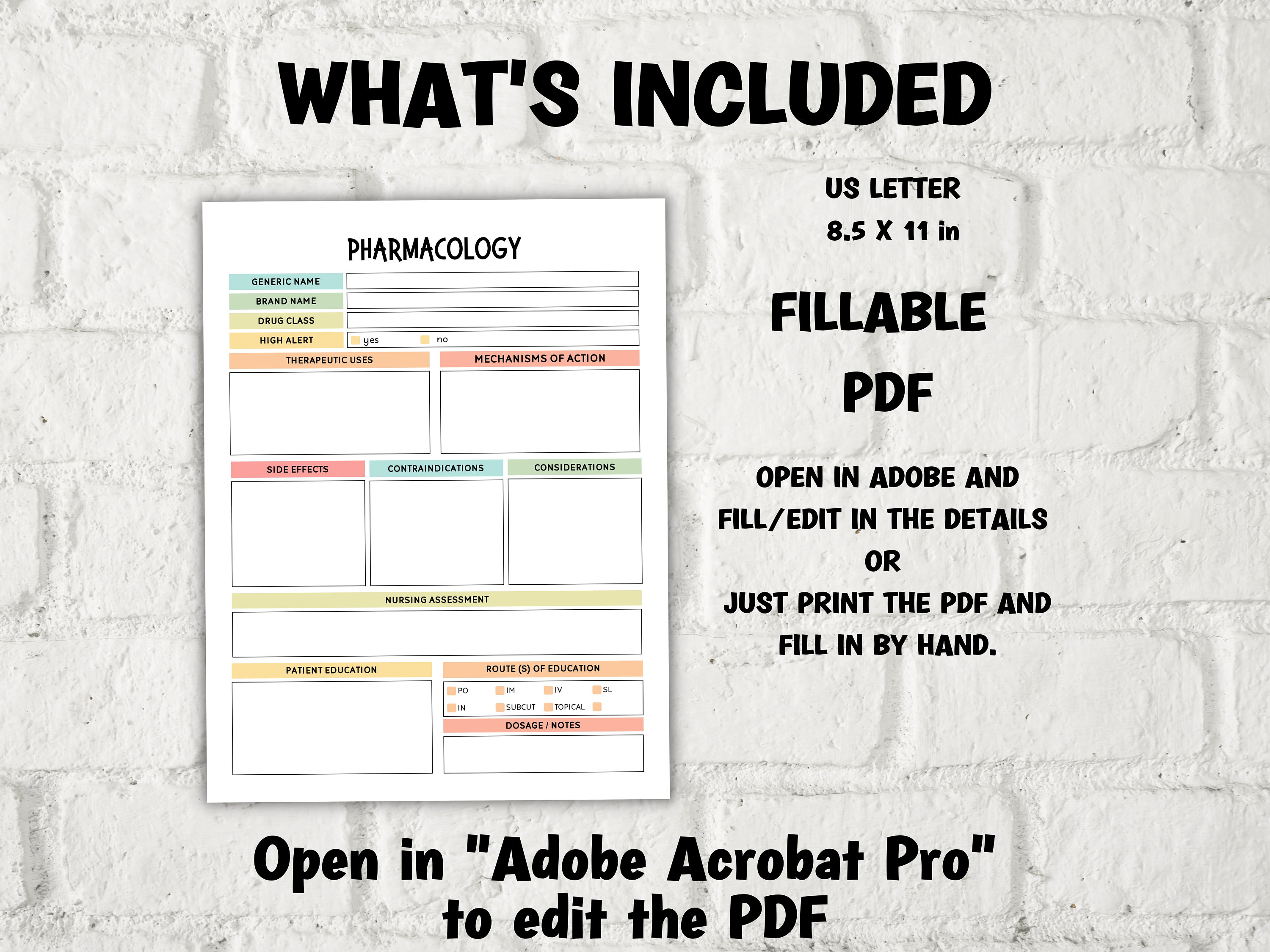 Pharmacology Template, Pharmacology Gift, Student Flash Cards, Nurse in ...