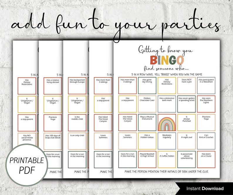 Find the Guest Human Bingo I Family Reunion Game I Team - Etsy