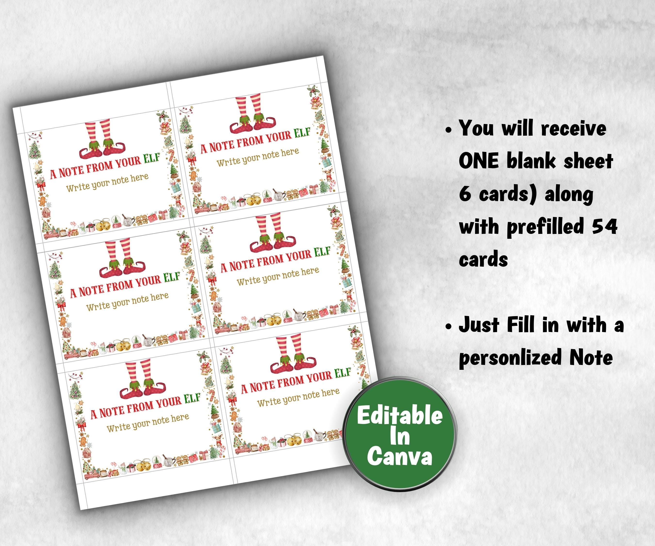Editable Elf Notes, Printable Christmas Activities, Note From Your Elf ...
