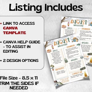 August Camping Classroom Newsletter, Daycare Class Newsletter ...