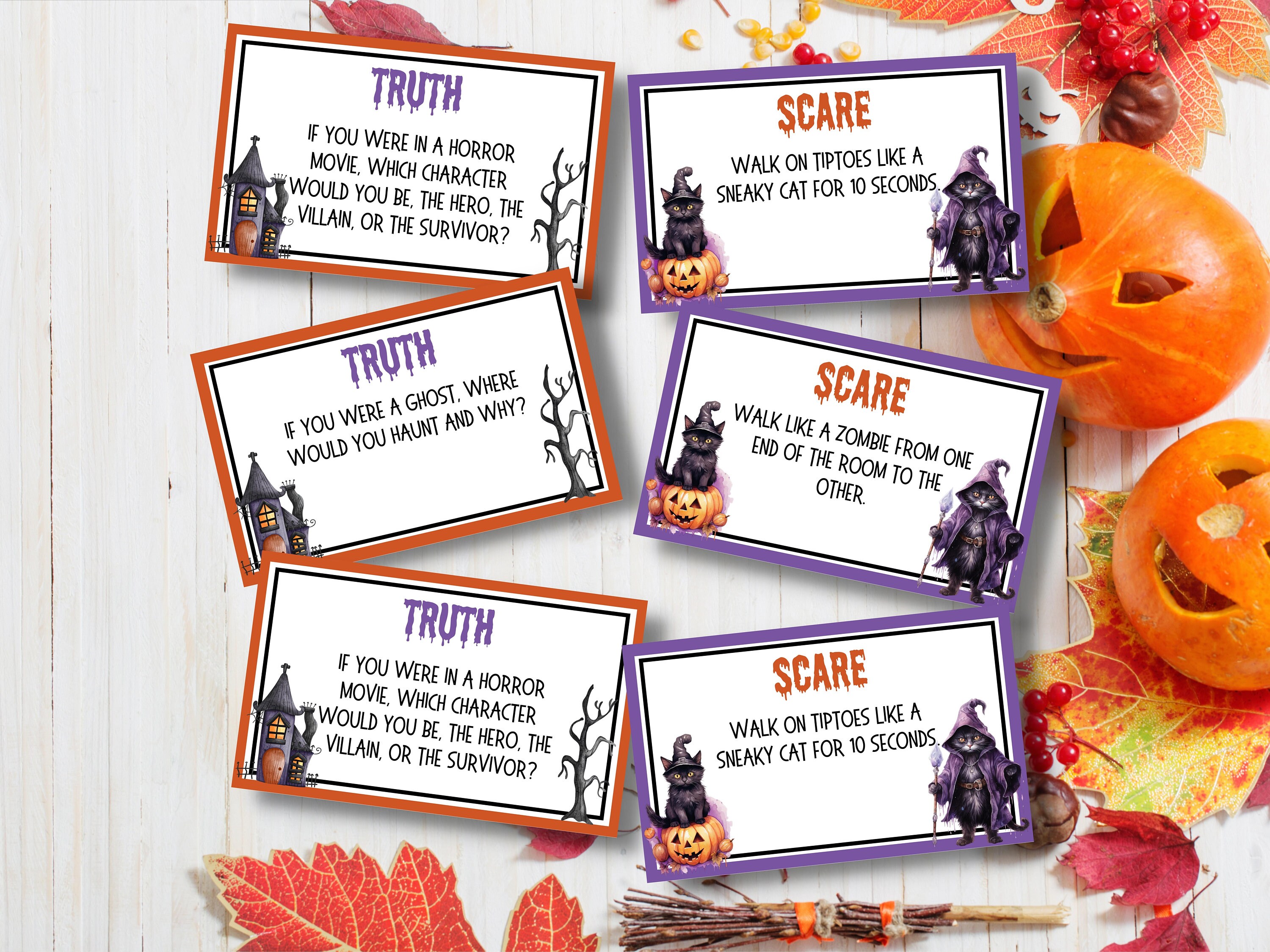 Truth or Scare I Halloween Party Game I Halloween Activities I - Etsy
