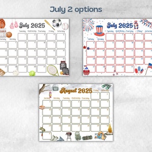 Kids Annual Monthly 2025 Calendar, Printable 2025 Calendar, Homeschool ...