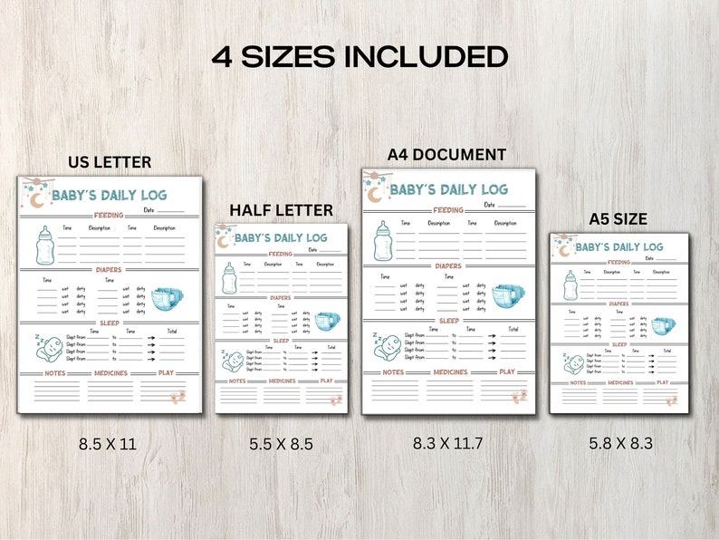 Baby's Daily Log I Infant Daily Report I Toddler Schedule - Etsy