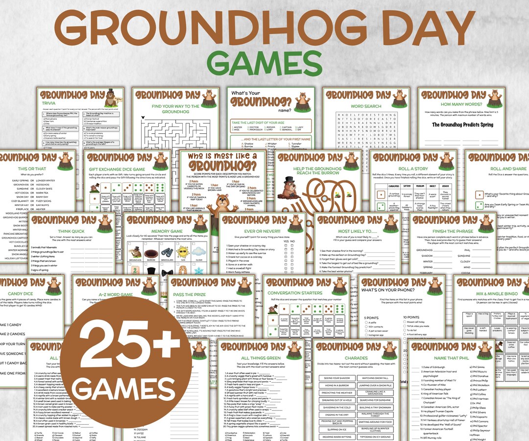 Groundhog Day Game Mega Bundle, February 2, Icebreaker Activities ...