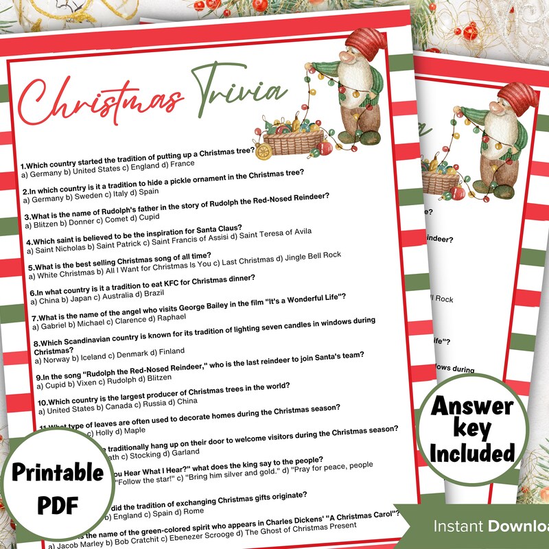 Christmas Trivia - Etsy