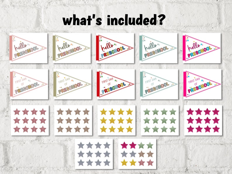 Preschool First Day Pennant Flag, 1st Day of School Pennant Flag ...