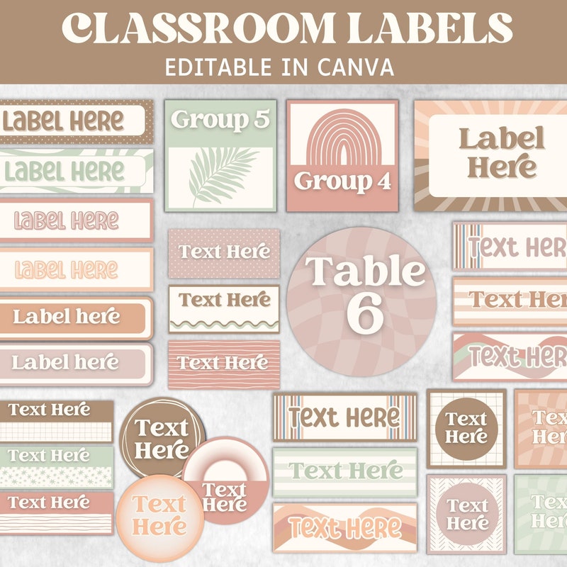 Boho Teacher Drawer Labels - Etsy