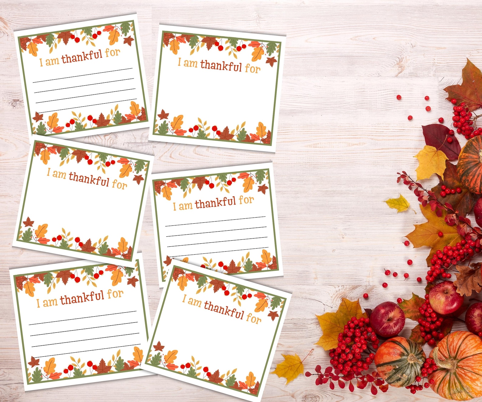 I Am Thankful for Cards, I Am Grateful for Cards, Thanksgiving ...