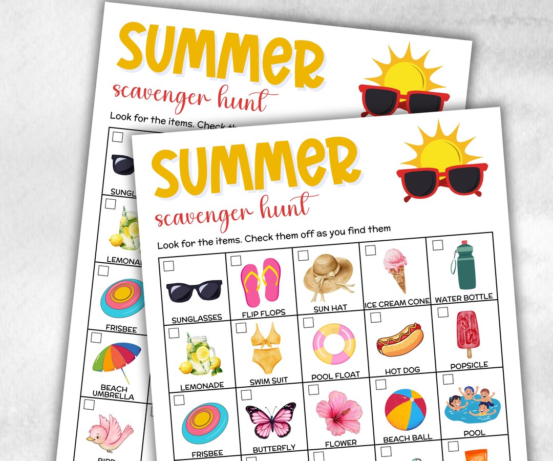 Summer Outdoor Nature Scavenger, Kids Summer Nature Walk, Teen Tween ...