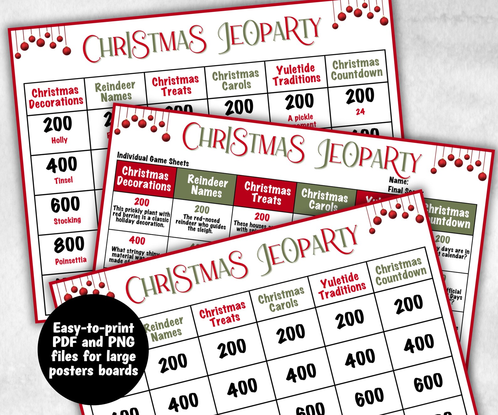 Christmas Jeopardy Activity, Printable Holiday Trivia, Coworkers ...