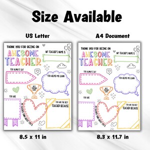 Teacher Appreciation Letter | End of Year Gift I Printable Teacher ...