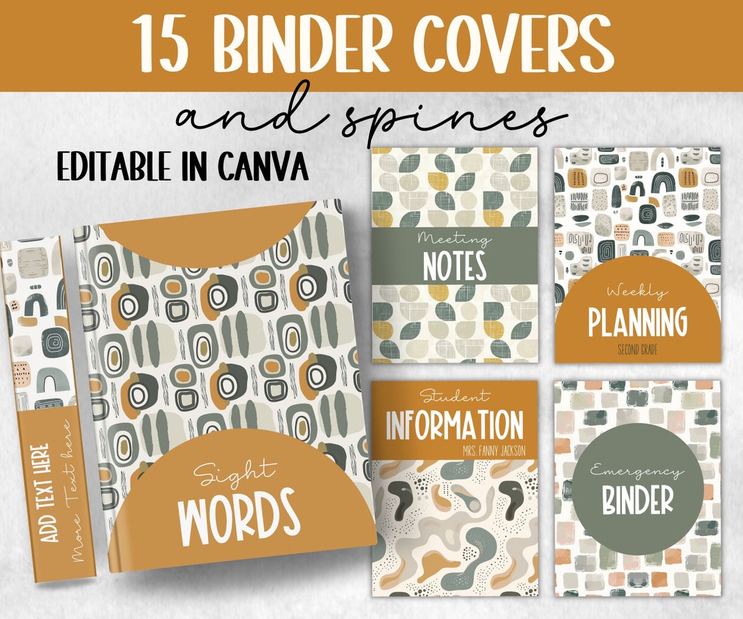 Modern Boho School Student Binder Cover I Classroom Printable I Teacher ...