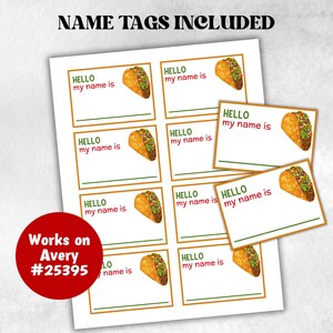 What is Your Tacos Name Printable Game, Office Party, Daycare, Name ...