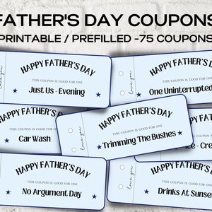 Father's Day Coupons I Printable Coupons I Daddy Coupon Book I Gift for ...