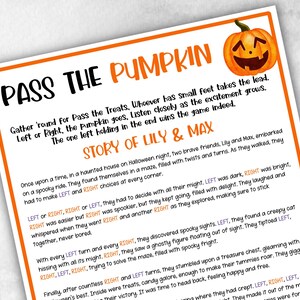 Halloween Pass the Prize Game, Left Right Game, Halloween Candy Game ...