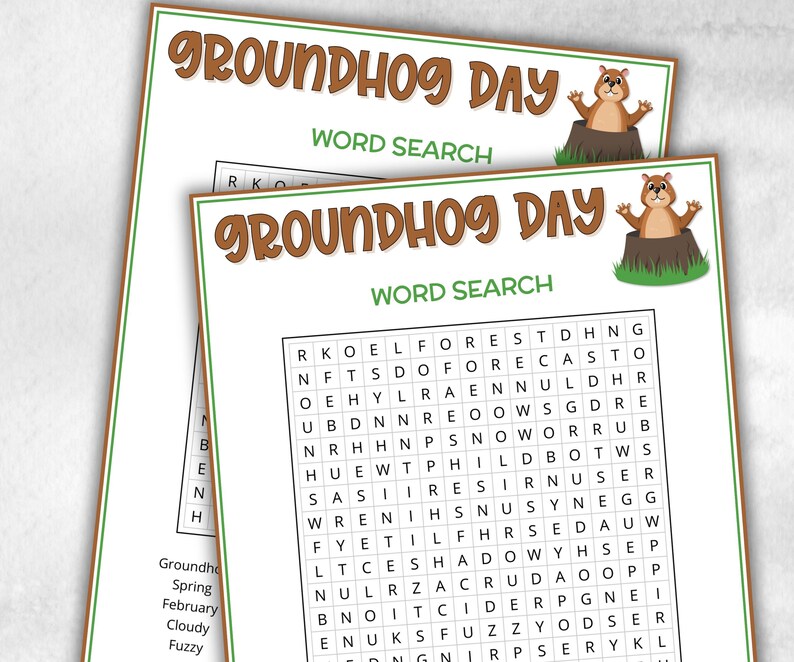 Groundhog Day Word Search, Icebreaker Activities, Adult Party, Mix and ...