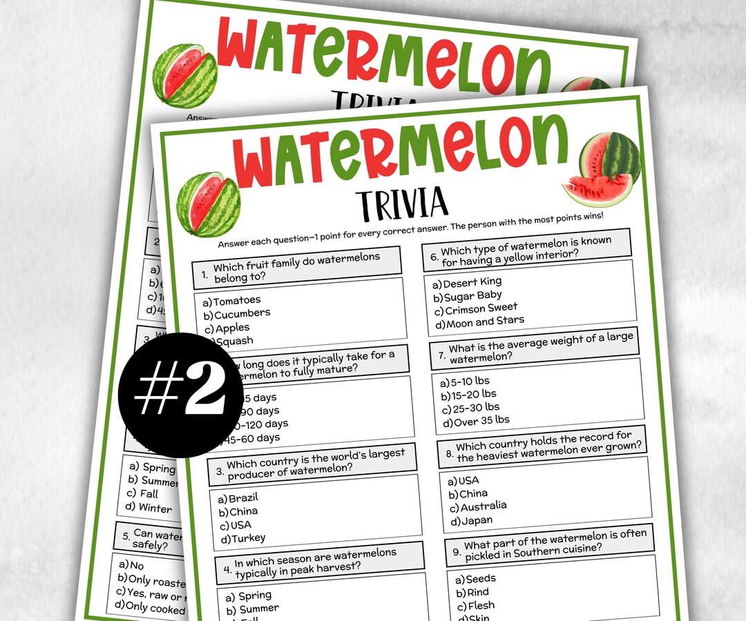 Watermelon Trivia, Summer Watermelon, Watermelon Party, Family Game ...