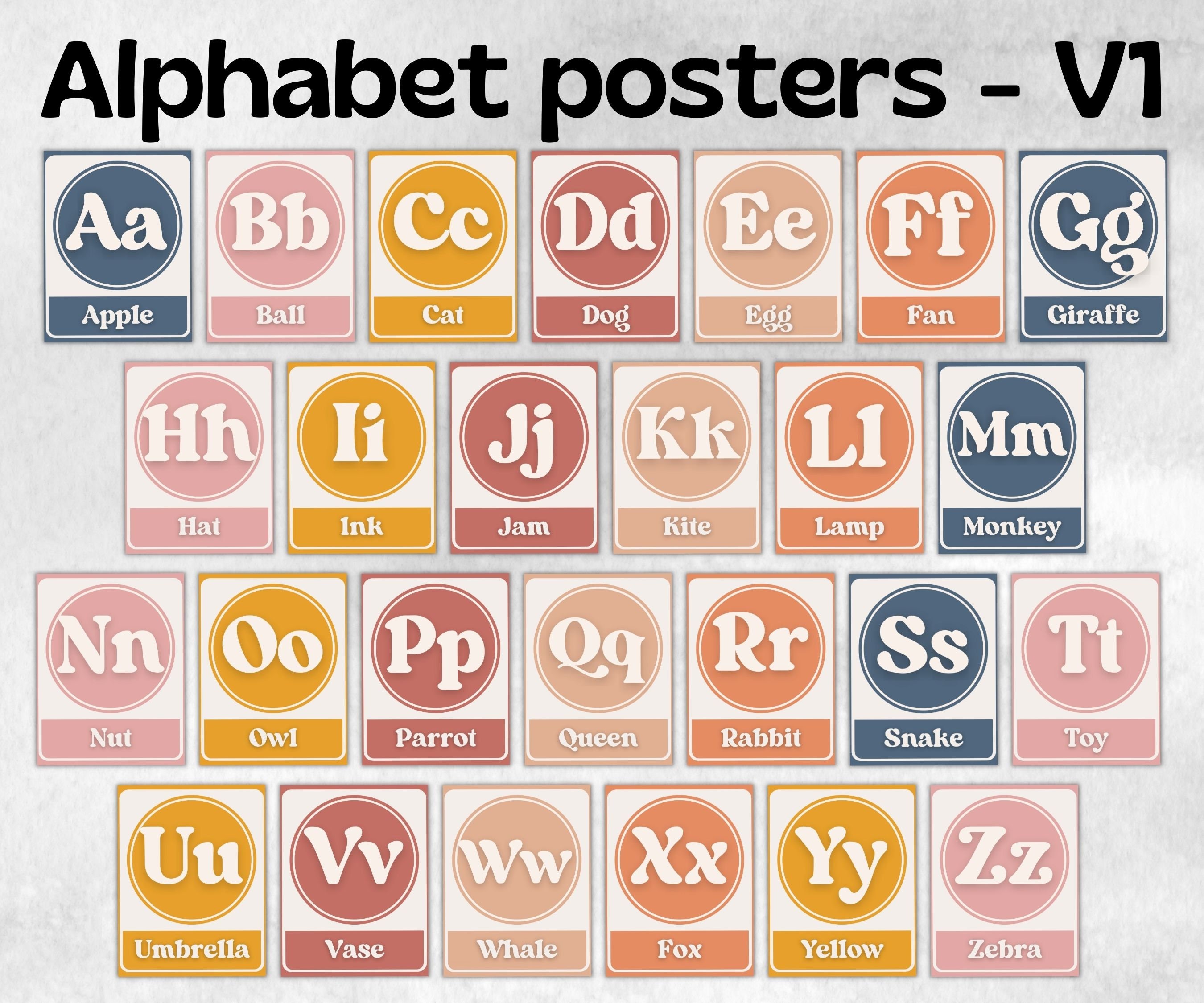 Alphabet Posters, Educational Posters, Educational Print, Educational ...