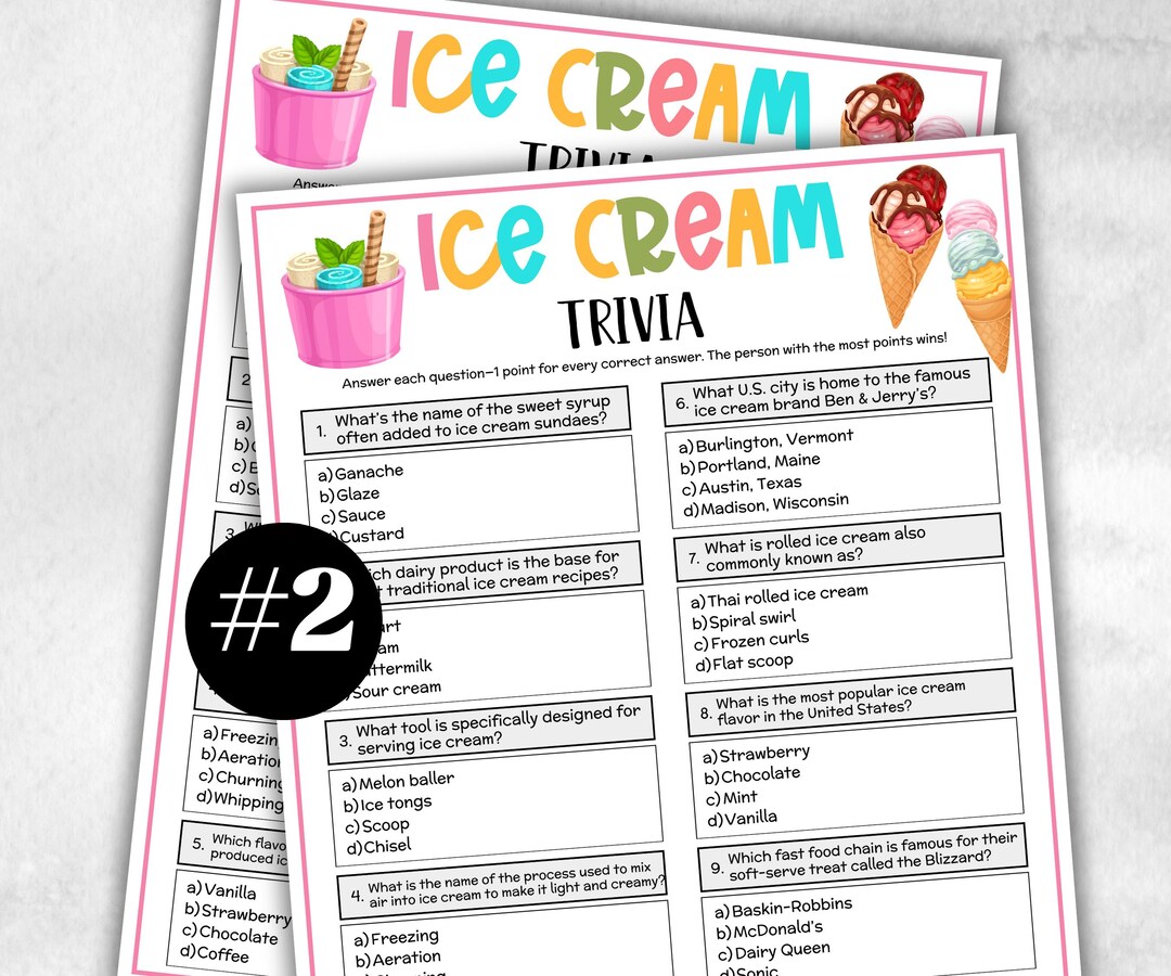 Ice Cream Trivia, Ice Cream Birthday, Ice Cream Social Activity, Ice ...