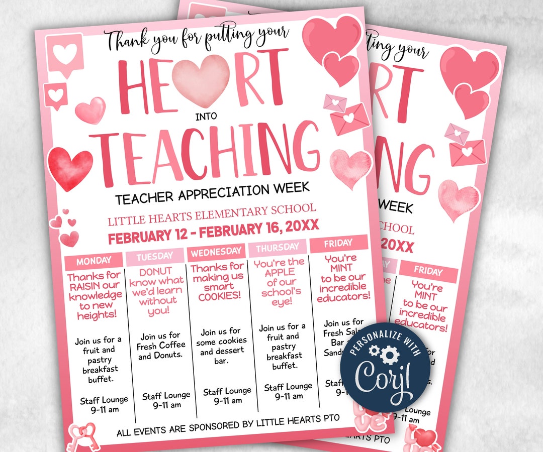 Editable Valentine Teacher Appreciation, Teacher Valentines Day, Gift ...