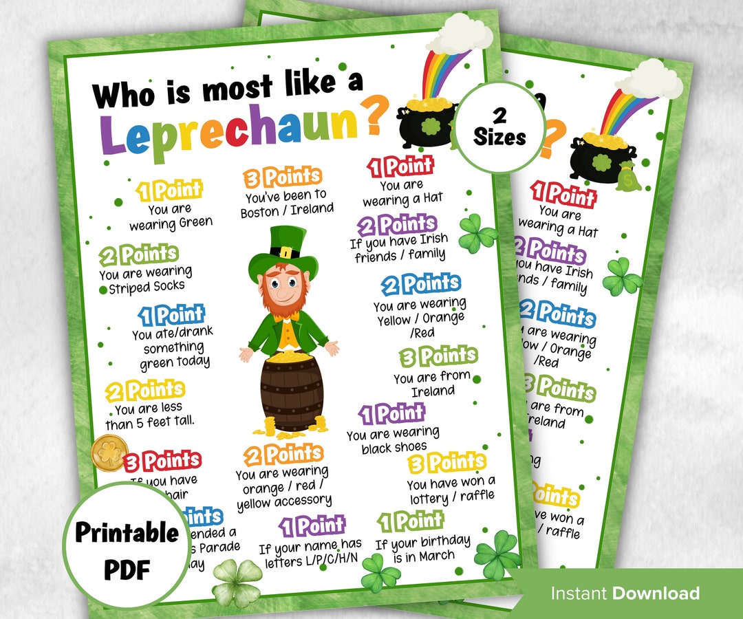 Leprechaun Name Game, St Patricks Day Activity, St Patricks Day Party ...