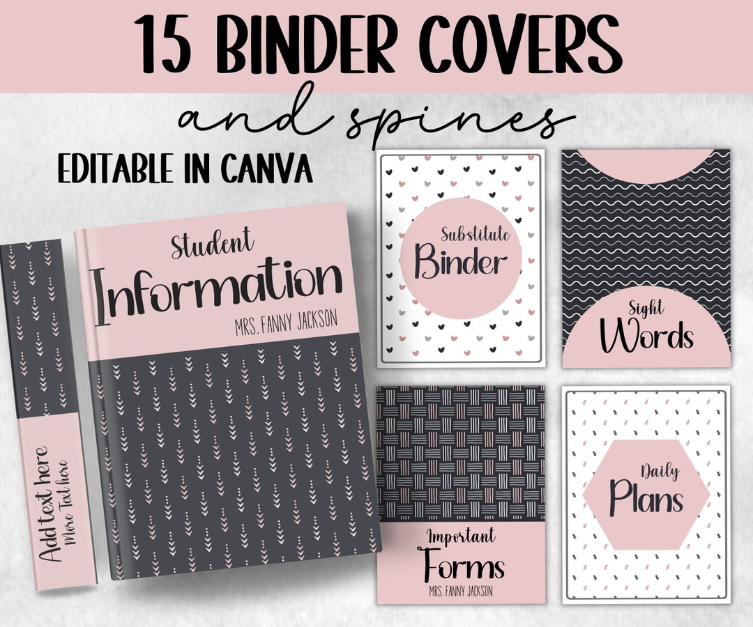 Printable Binder Covers | Teacher Binder | Binder Insert I Binder Spine ...