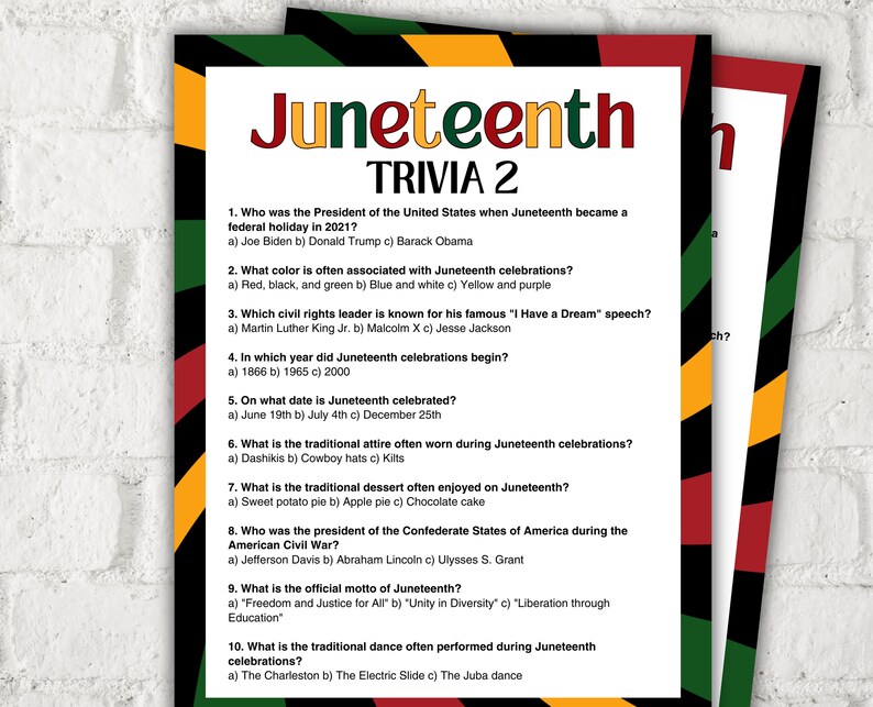 Juneteenth Trivia Bundle I Juneteenth Activities I African - Etsy