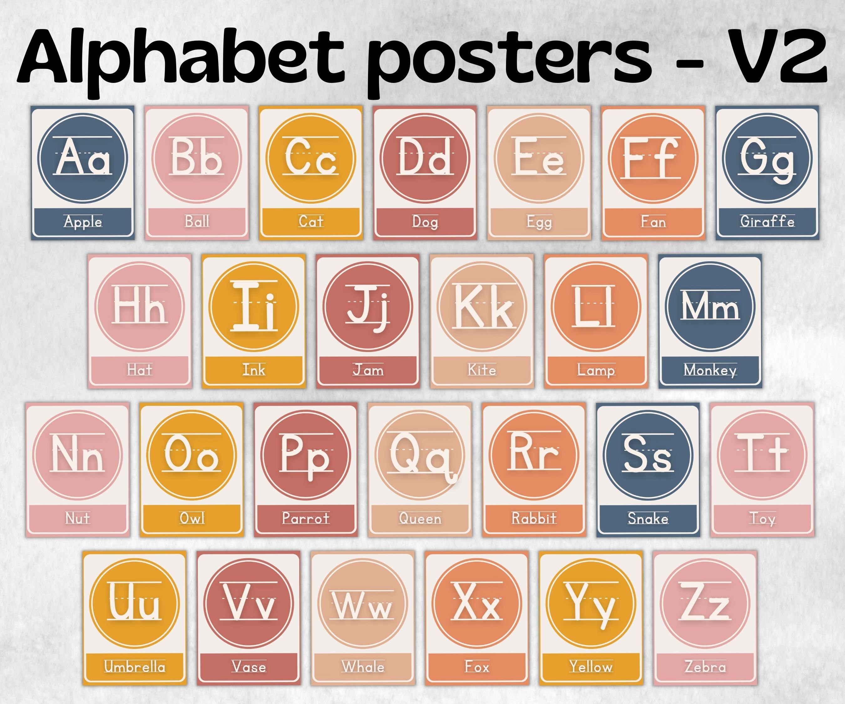 Alphabet Posters, Educational Posters, Educational Print, Educational ...