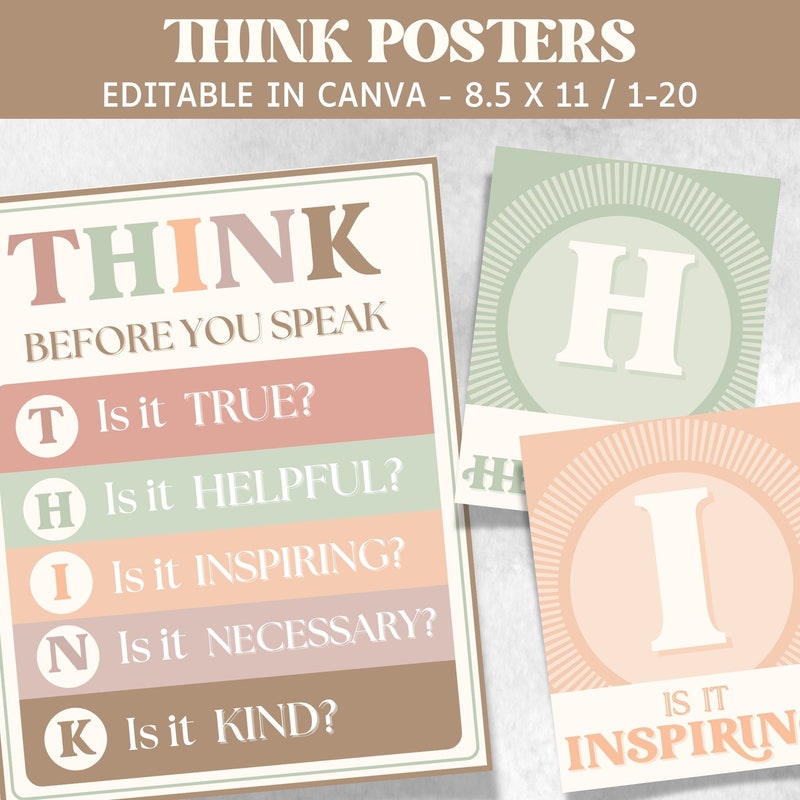 Classroom Think Poster - Etsy